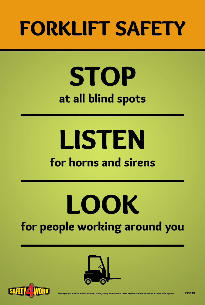 Fo019 Forklift Workplace Safety Poster Safety4work