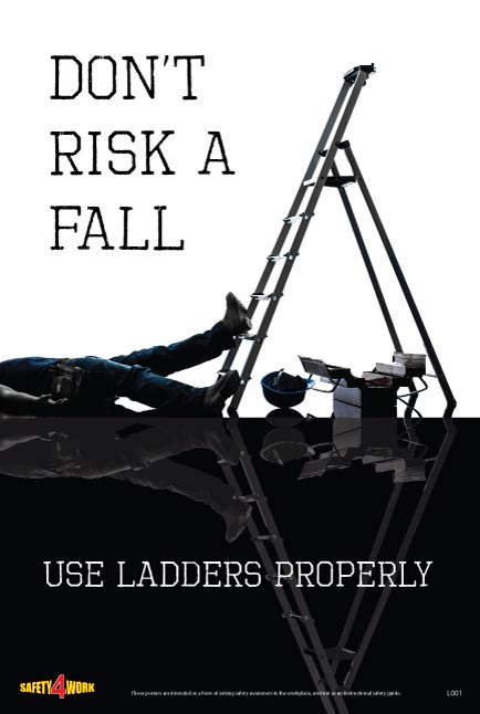 L001- Ladders Workplace Safety Poster – Safety4Work