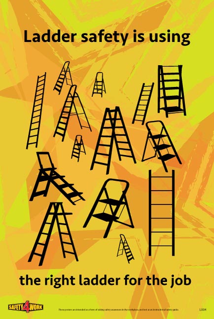 L004- Ladders Workplace Safety Poster – Safety4Work