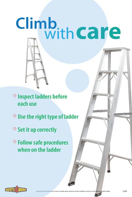 L005- Ladders Workplace Safety Poster – Safety4Work