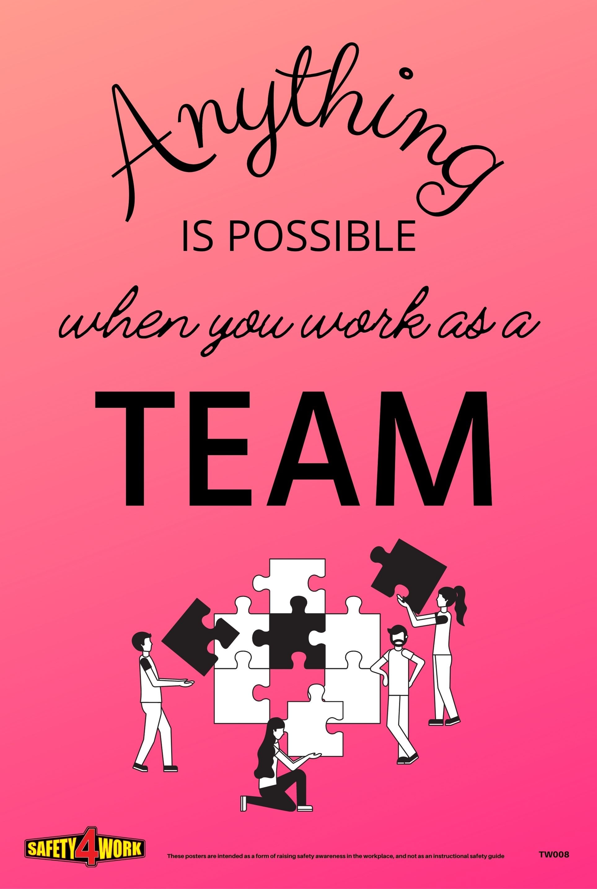 Safety Team Quotes TW008 Teamwork Workplace Safety Poster